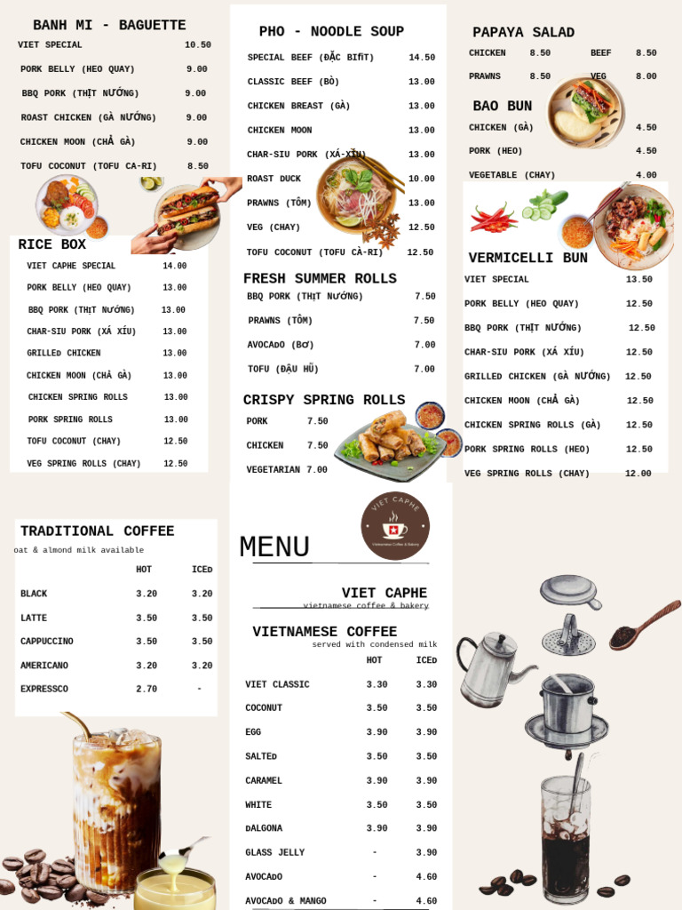 Viet Caphe Menu PDF | PDF