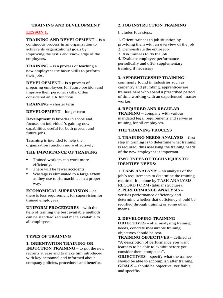 TRAINING-AND-DEVELOPMENT | PDF