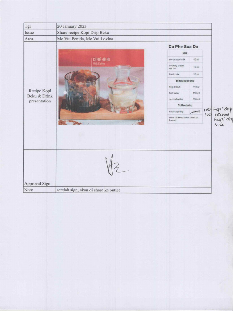 Share Recipe Kopi Drip Beku | PDF