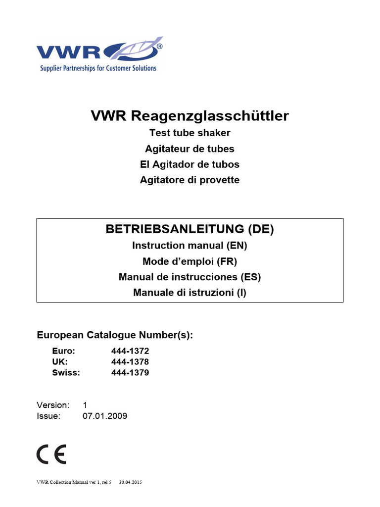 Manual Agitador VWR | PDF