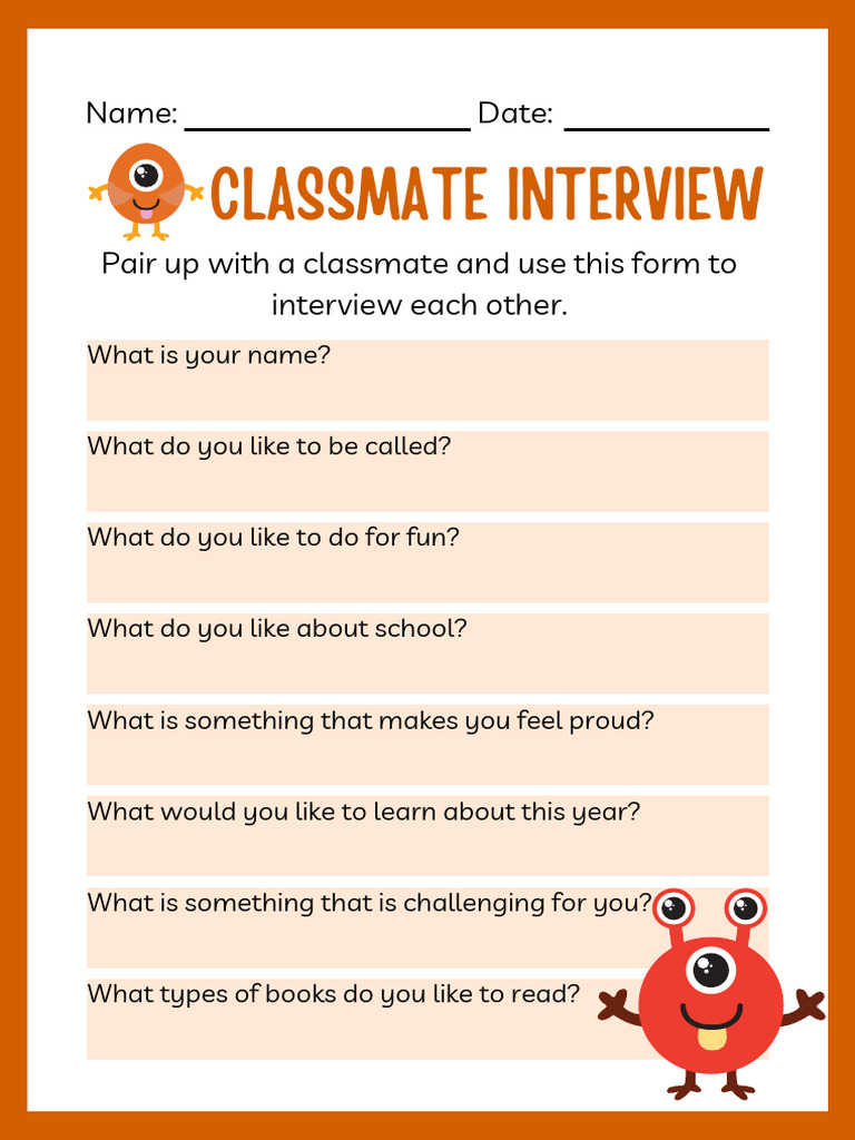 Interviewing Classmate | PDF