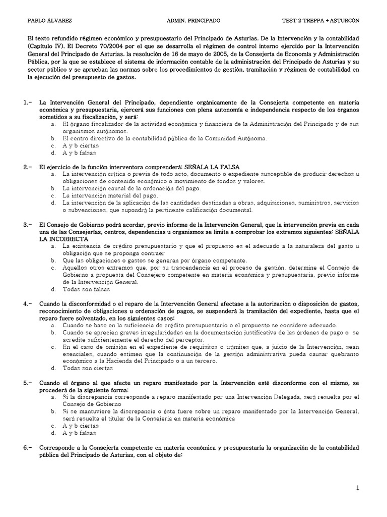 Test 2 Treppa+Asturcón | PDF