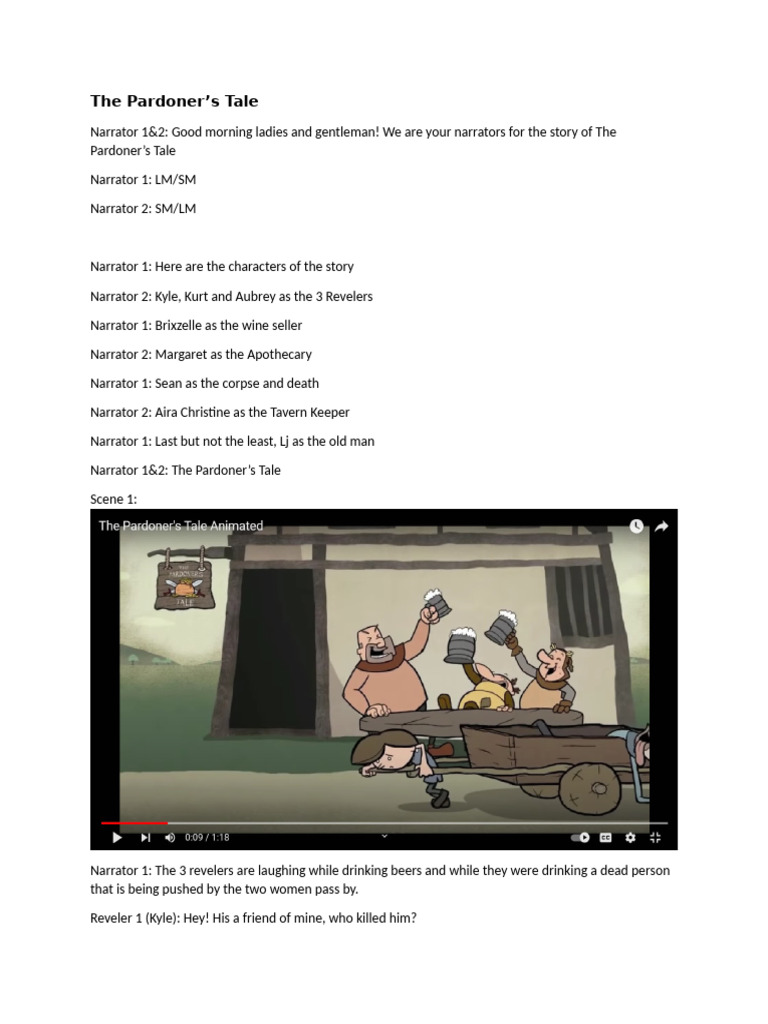 The Pardoner's Tale Script | PDF