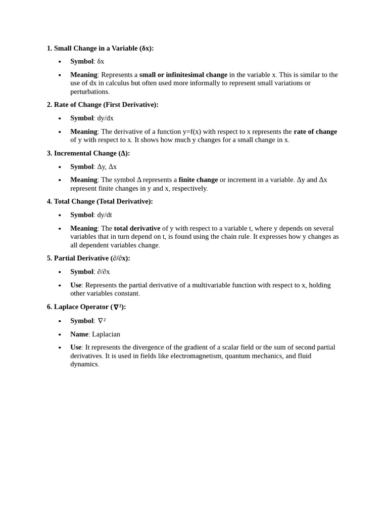 Differentiation Symbols | PDF