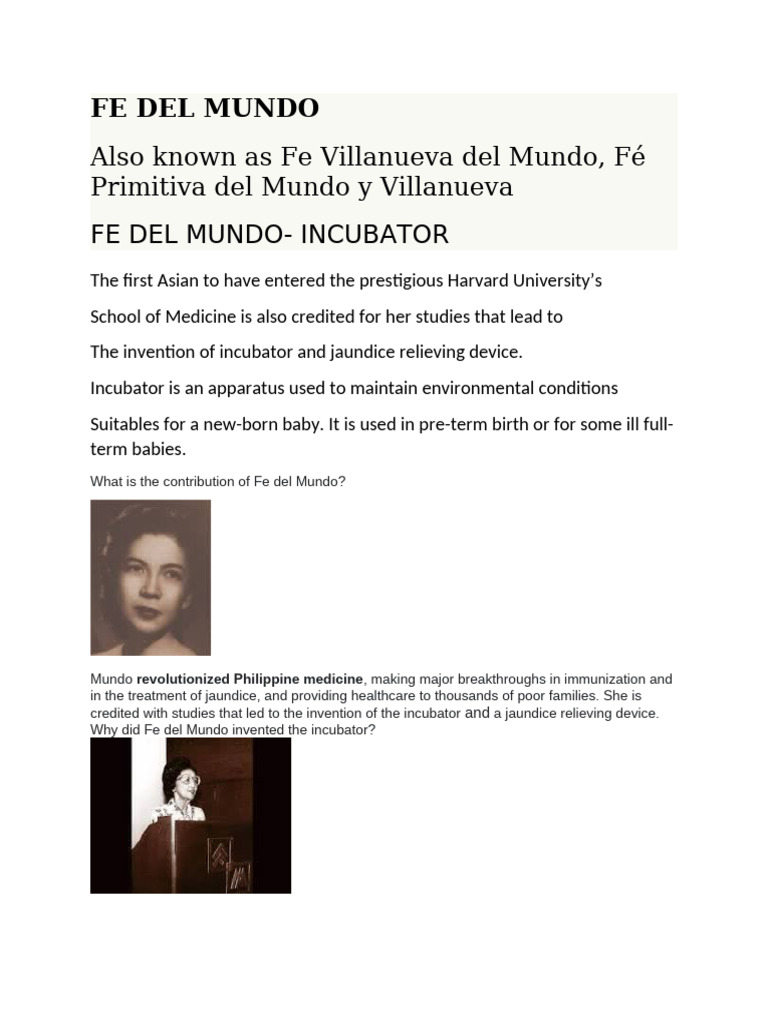 Fe Del Mundo | PDF
