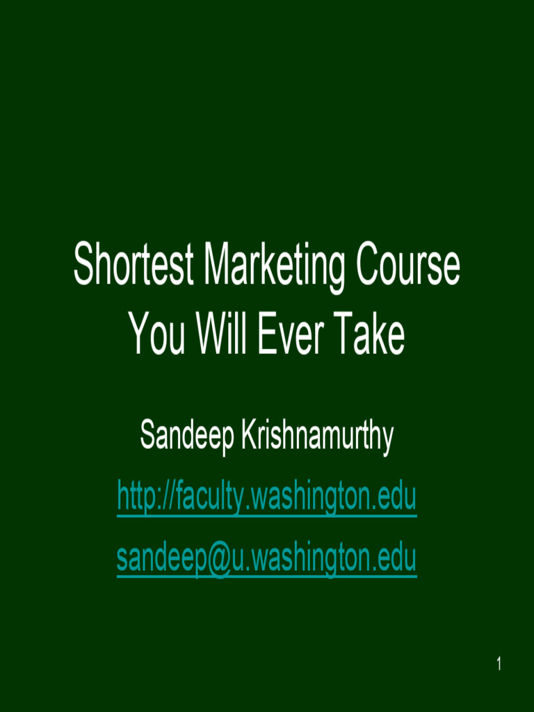 Short Marketing Course | PDF