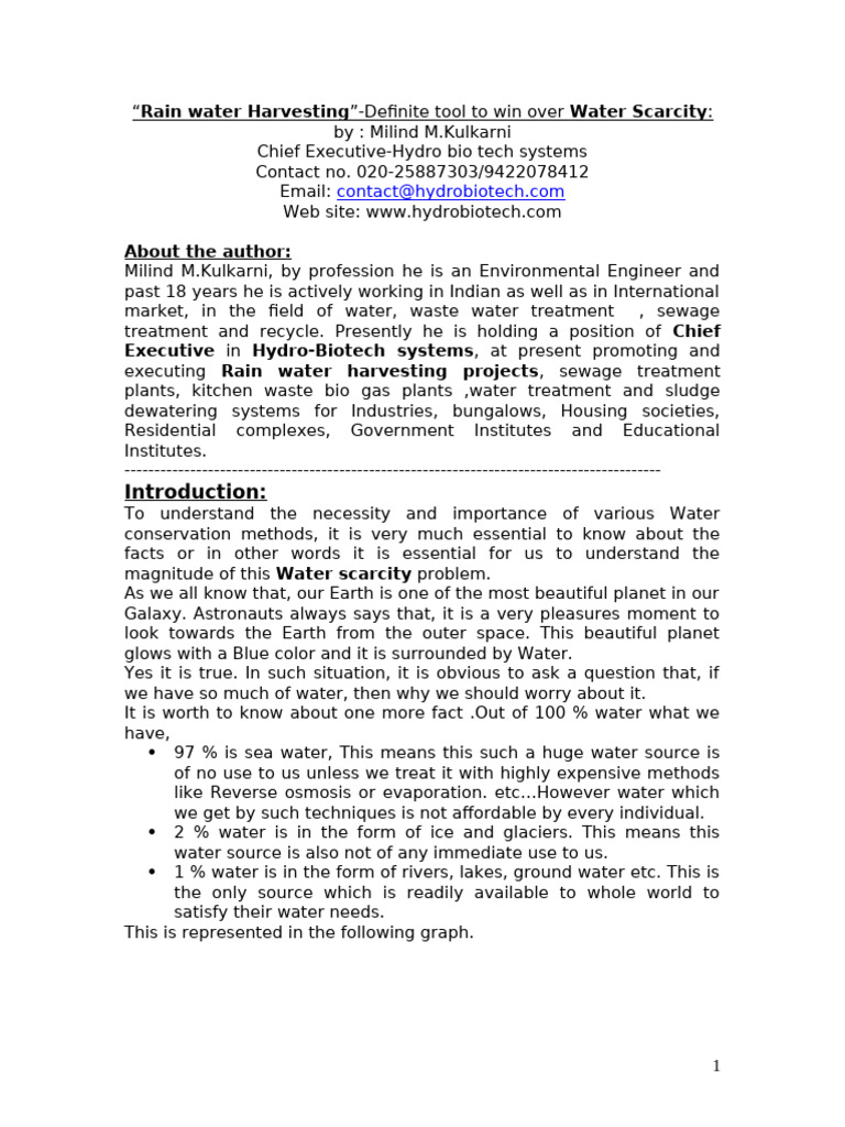 Vanrai Rain Water Harvesting Paper | PDF