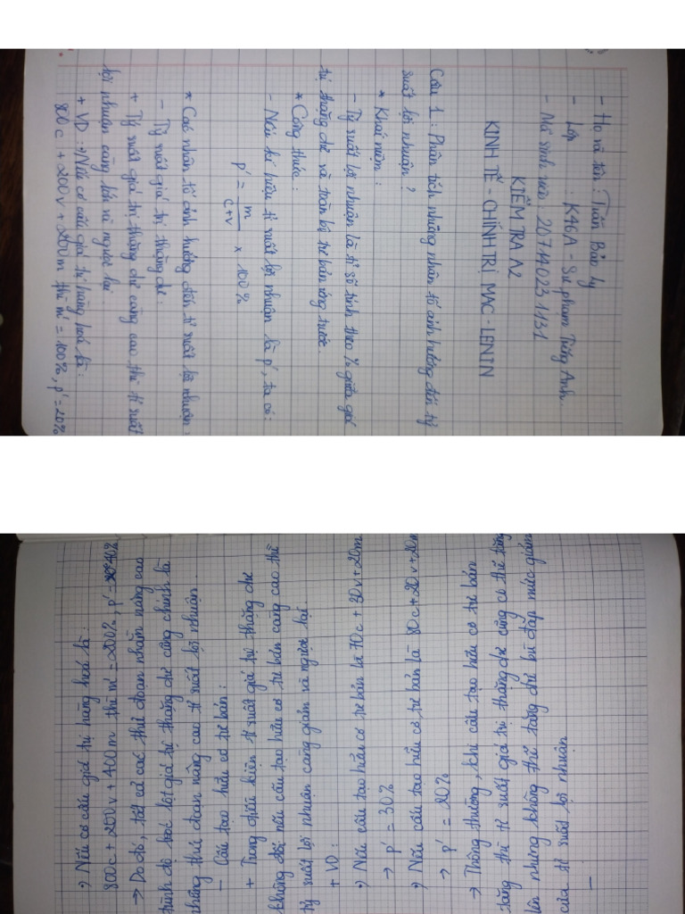 Bài A2 Chính Trị KT Mac Lenin | PDF