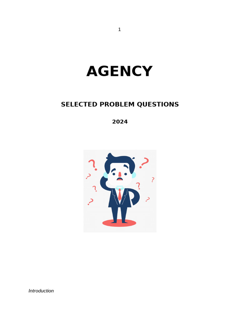 Agency Sample Problems 2024 | PDF