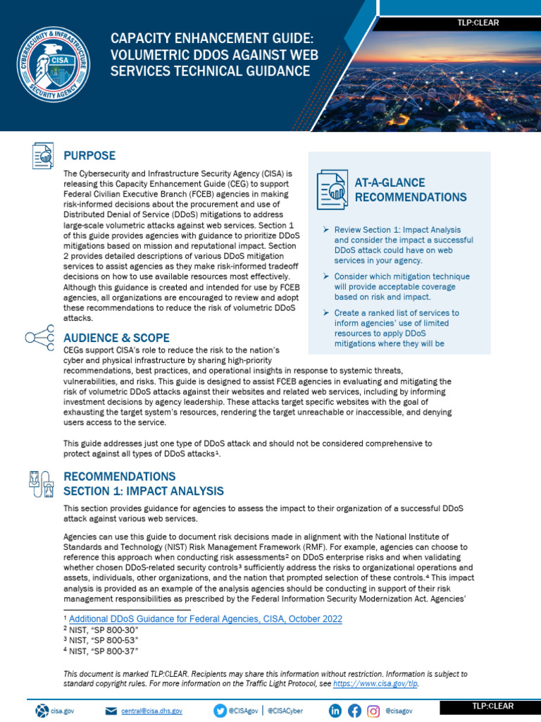 TLP CLEAR - DDOS Mitigations Guidance - 508c | PDF