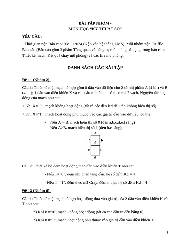 Bai Tap Nhom Lop KTS 1 - 2024 | PDF