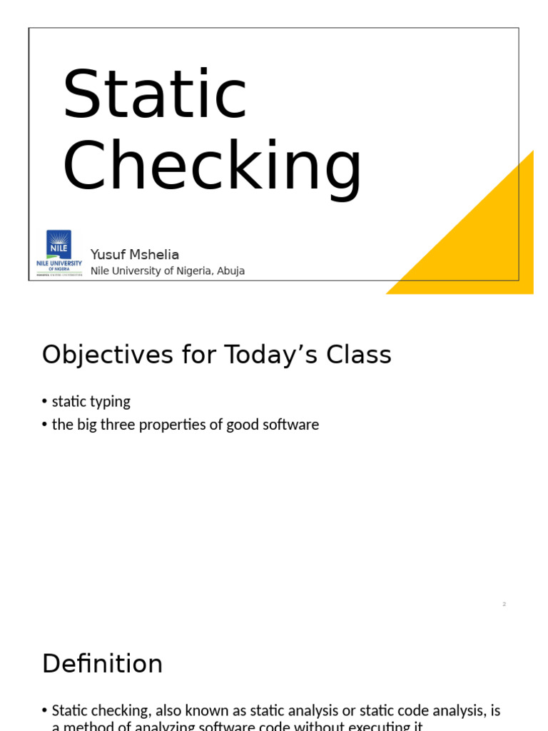 Static Checking | PDF