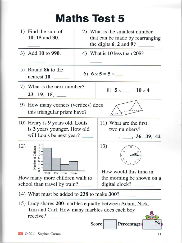 Math Test 5 | PDF