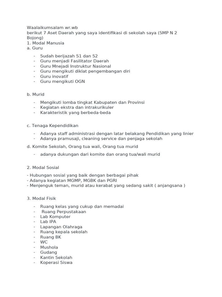 Contoh Pemetaan Aset | PDF