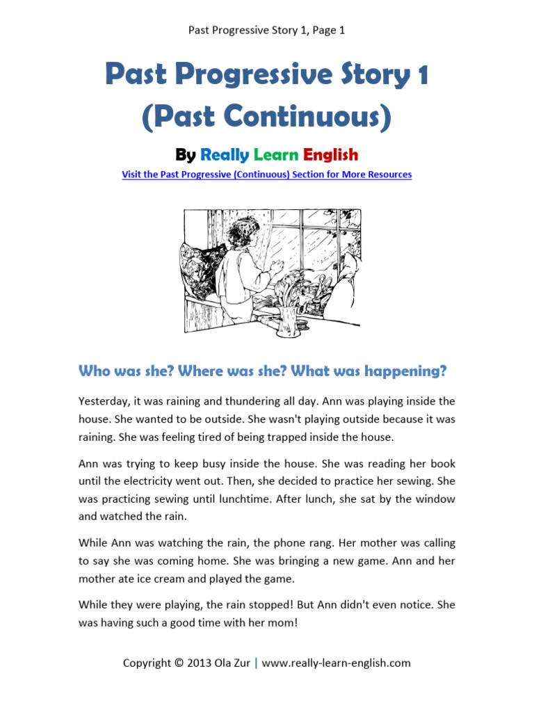 past continuous reading comprehension | PDF