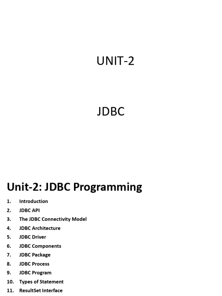 Unit-2 (JDBC-AJP) | PDF