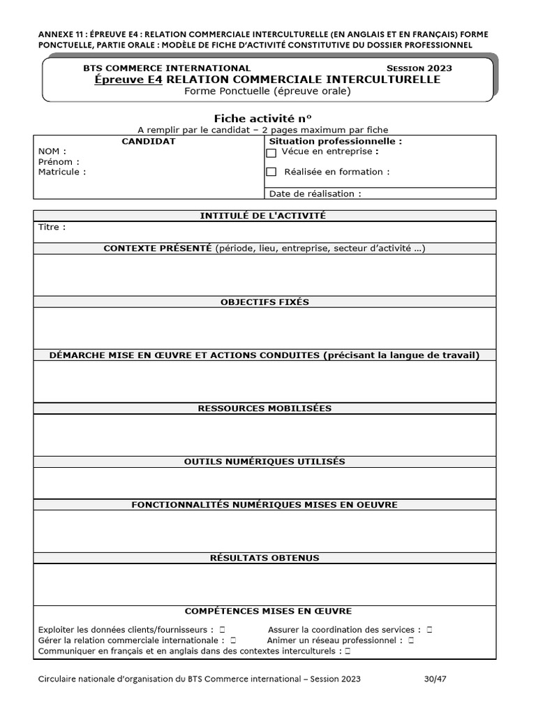 E4 - Rci - Ponctuelle - Annexes - Fiches-Grilles - Etc - 2 | PDF