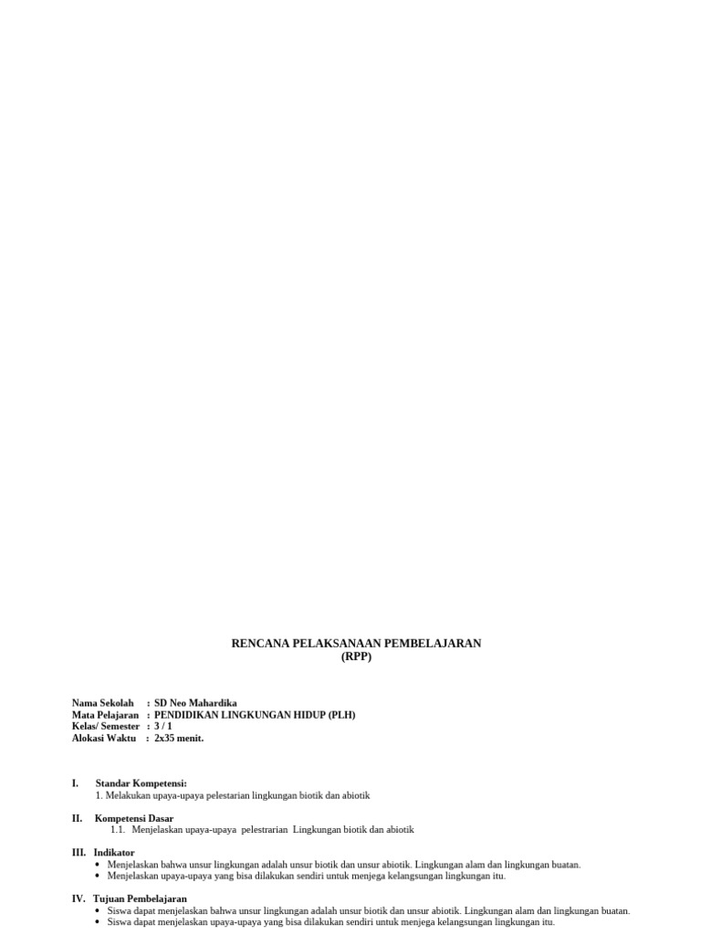 Modul Ajar PLH Kelas 3 | PDF