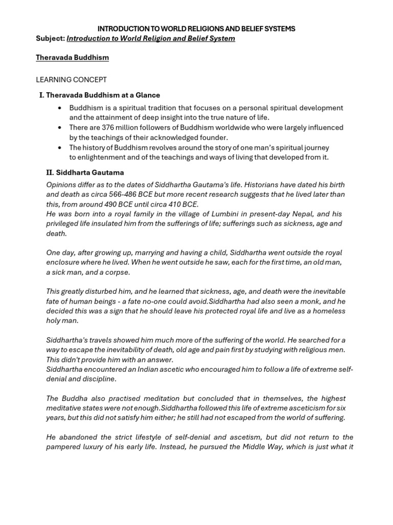 Overview of Theravada Buddhism | PDF | Enlightenment In Buddhism ...