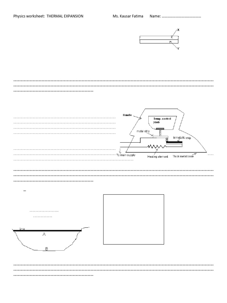 Worksheet Thermal Expansion | PDF | Gases | Heat