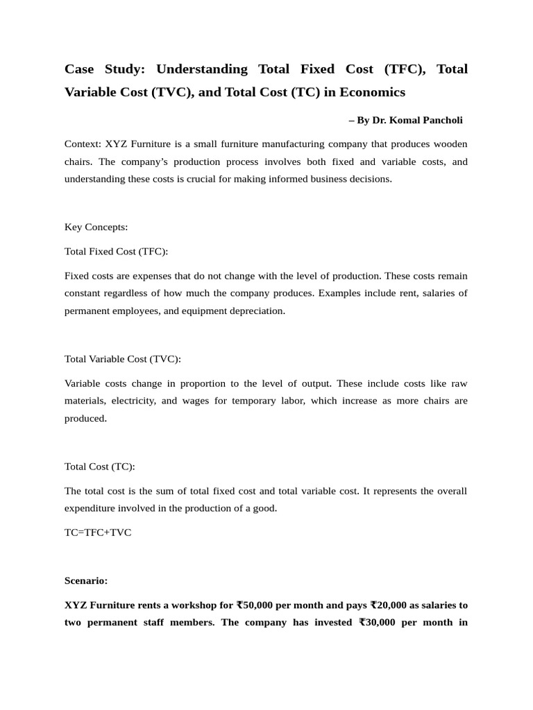 Case Study-Cost Analysis | PDF