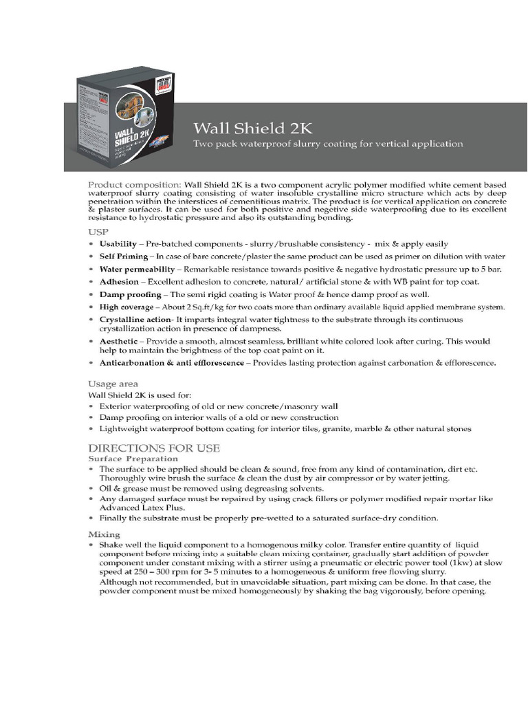 HS WALLSHIELD 2K DATA SHEET | PDF