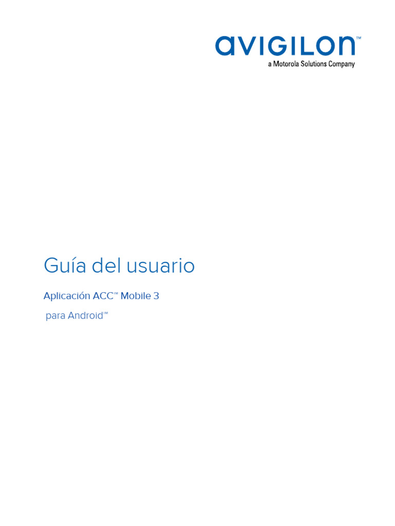 Avigilon Acc Mobile 3.26 Android User Guide Es | PDF