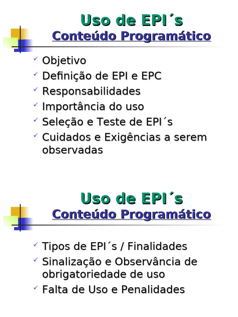 Uso de EPIïs Treinamento1 | PDF