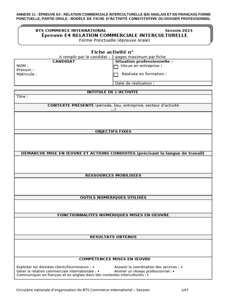 E4 - Rci - Ponctuelle - Annexes - Fiches-Grilles - Etc - 2 | PDF