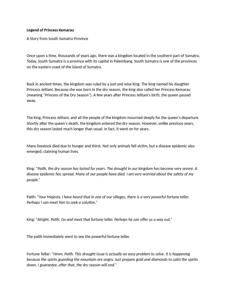 Legend of Princess Kemarau | PDF