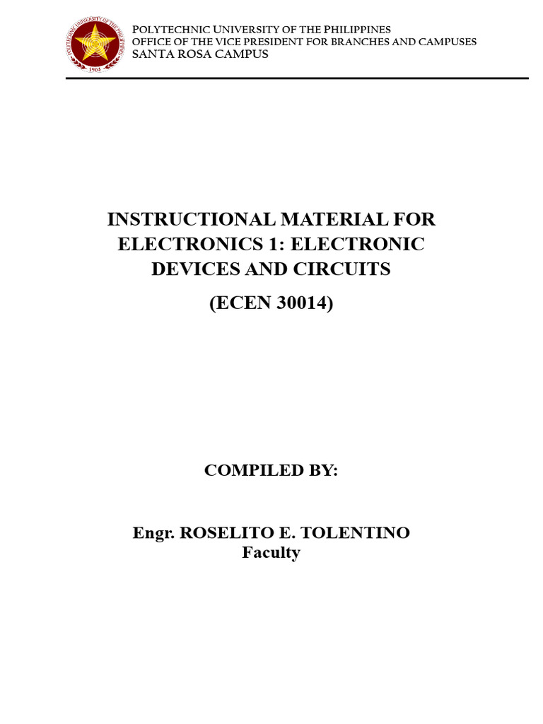 ECEN 201 Electronics 1 Electronic Devices and Circuit | PDF ...
