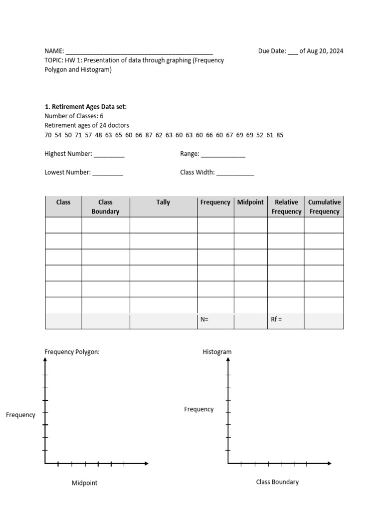 HW 1 Frequency Poly and Histogram | PDF