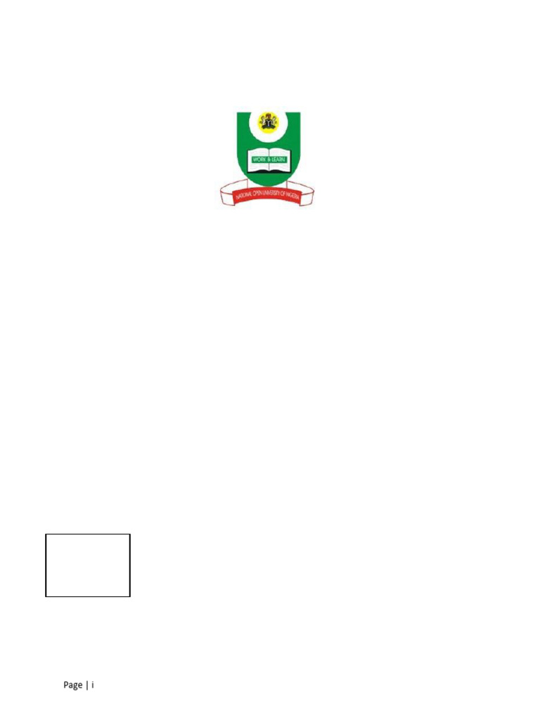 National Open University of Nigeria | PDF