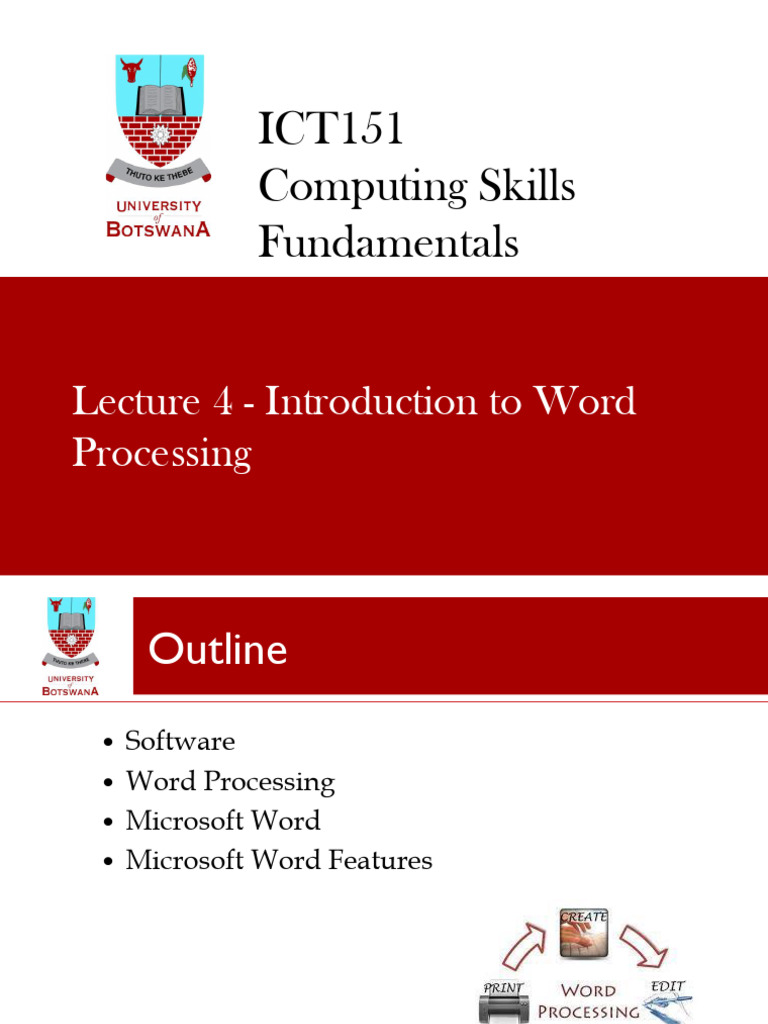 Lecture 4-Introduction to word processing 1_2024 | PDF