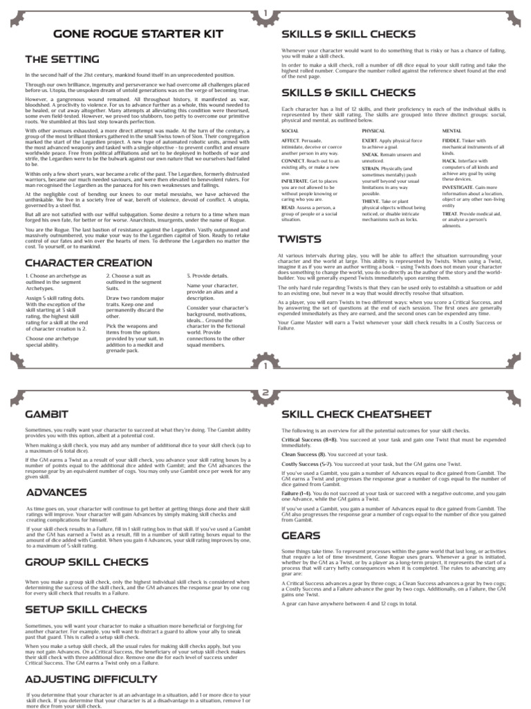 Gone Rogue v1.0 Starter Kit | PDF