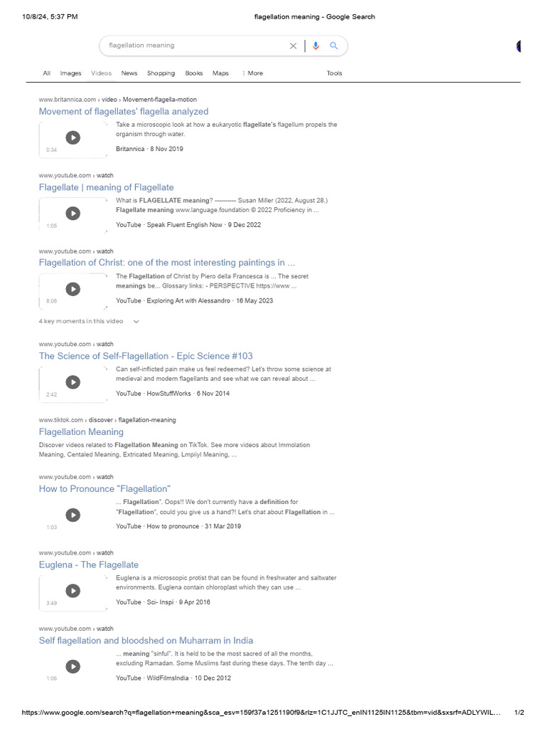 Flagellation Meaning: Video Movement-Flagella-Motion | PDF