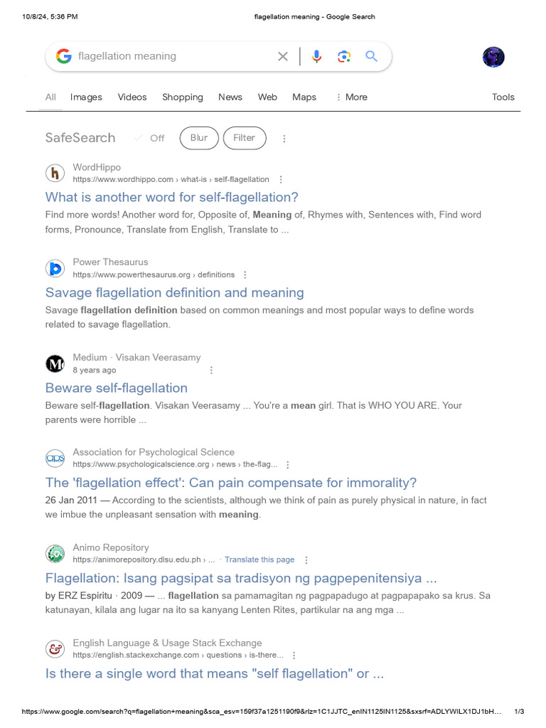 Safesearch: Flagellation Meaning | PDF