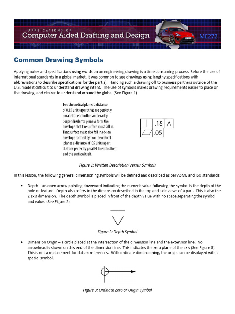 7.2 Drawing Symbols, Center Marks, Center Lines, Dim Formatting.docx | PDF