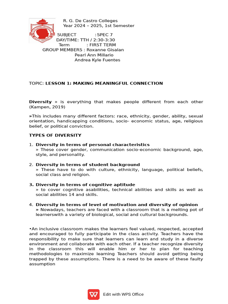 Making Meaningful Connection | PDF