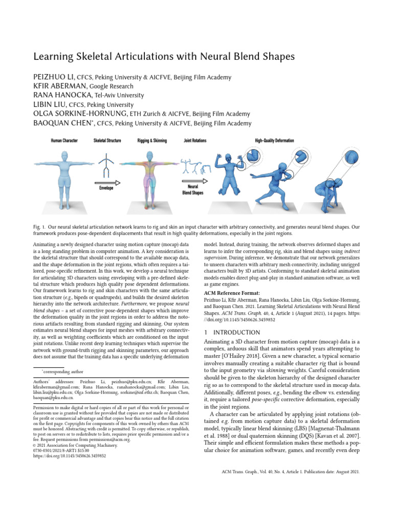 Neural Blend Shapes Camera Ready | PDF