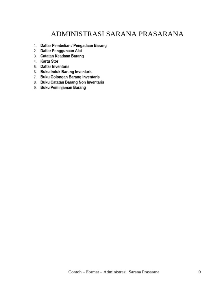 Administrasi Sarpras | PDF