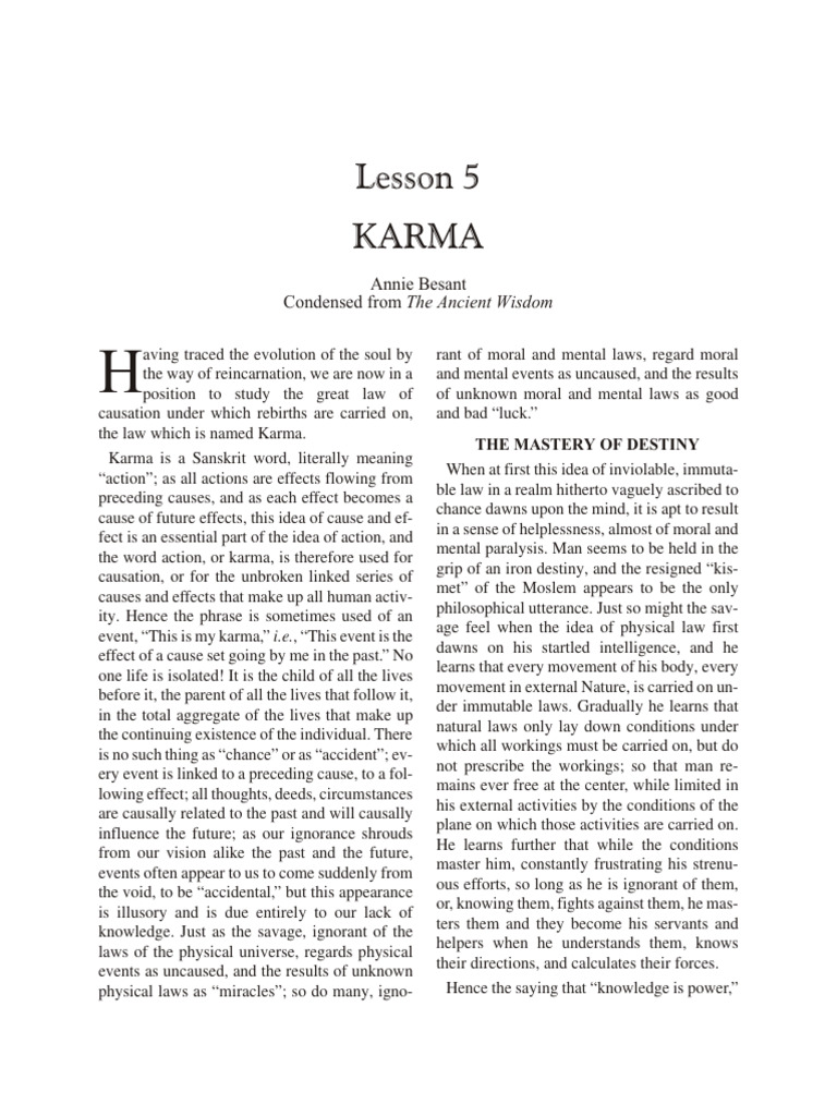 Lesson-5-Karma | PDF