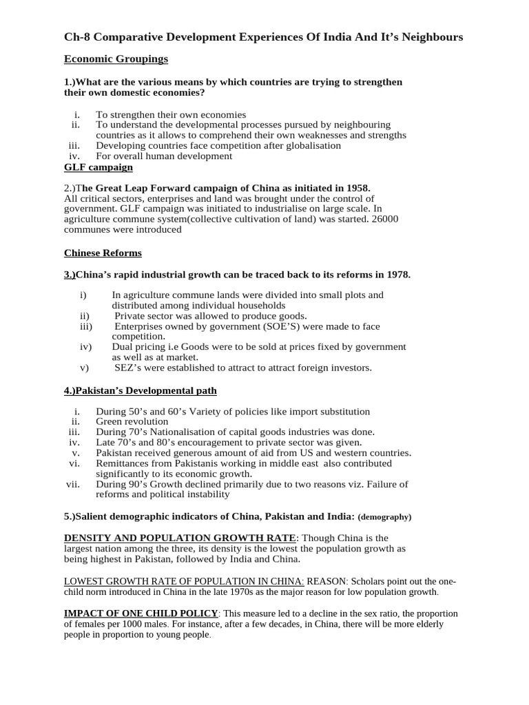 Comparative Development of India, China, Pakistan | PDF | Economic Growth | Finance & Money ...