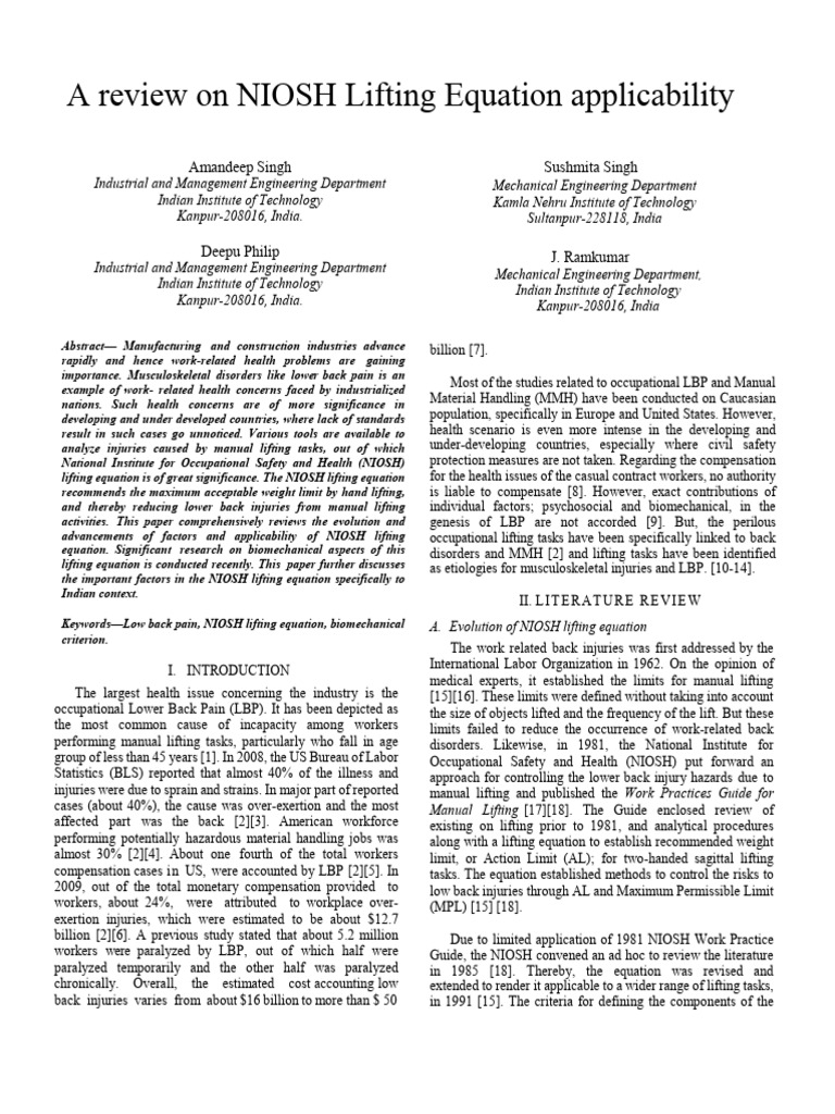 A_review_on_NIOSH_lifting_equation_applicability | PDF
