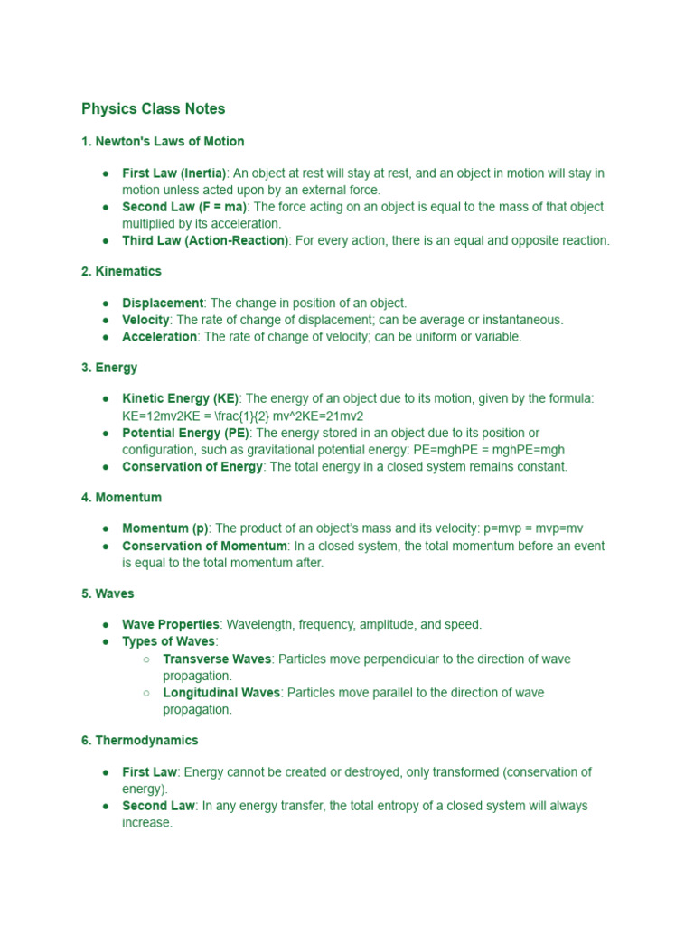 class notes - Google Docs | PDF