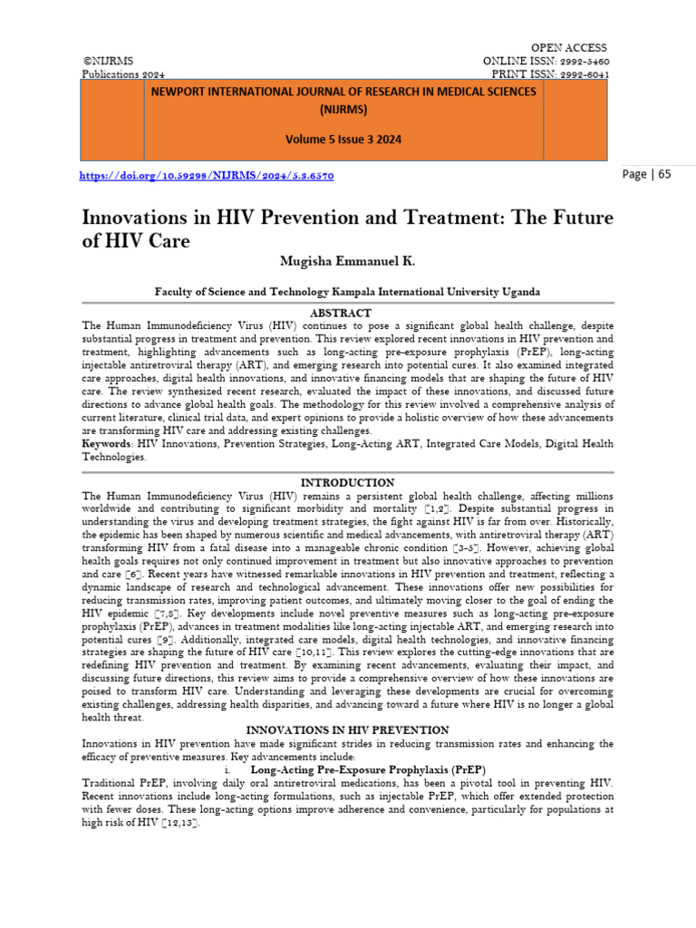 HIV Care Innovations Unveiled | PDF | Management Of Hiv/Aids ...