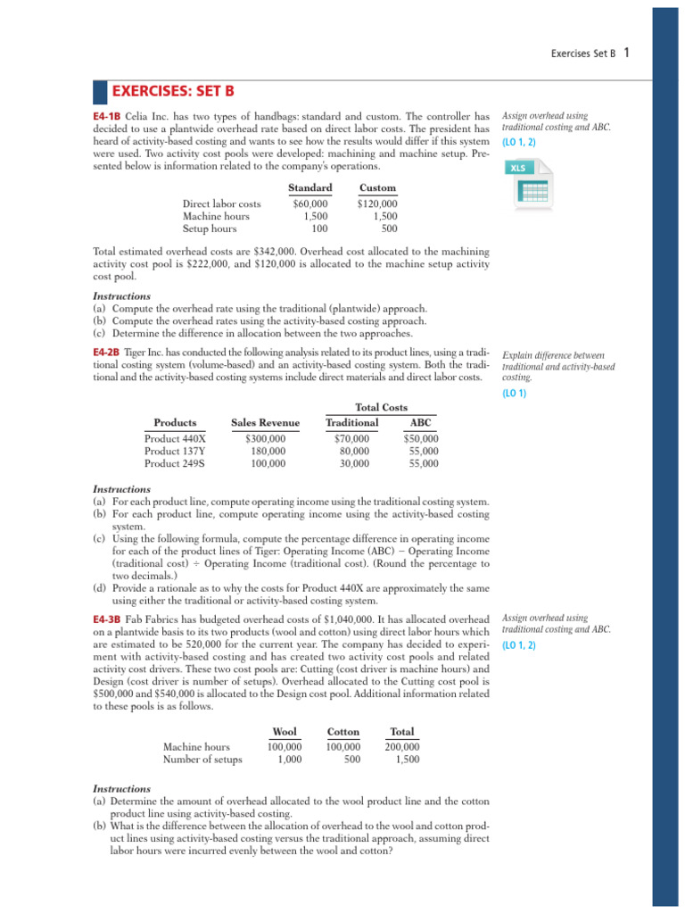 Wey_Mgrl_9e_ExProbB_Ch04_Activity-Based-Costing | PDF