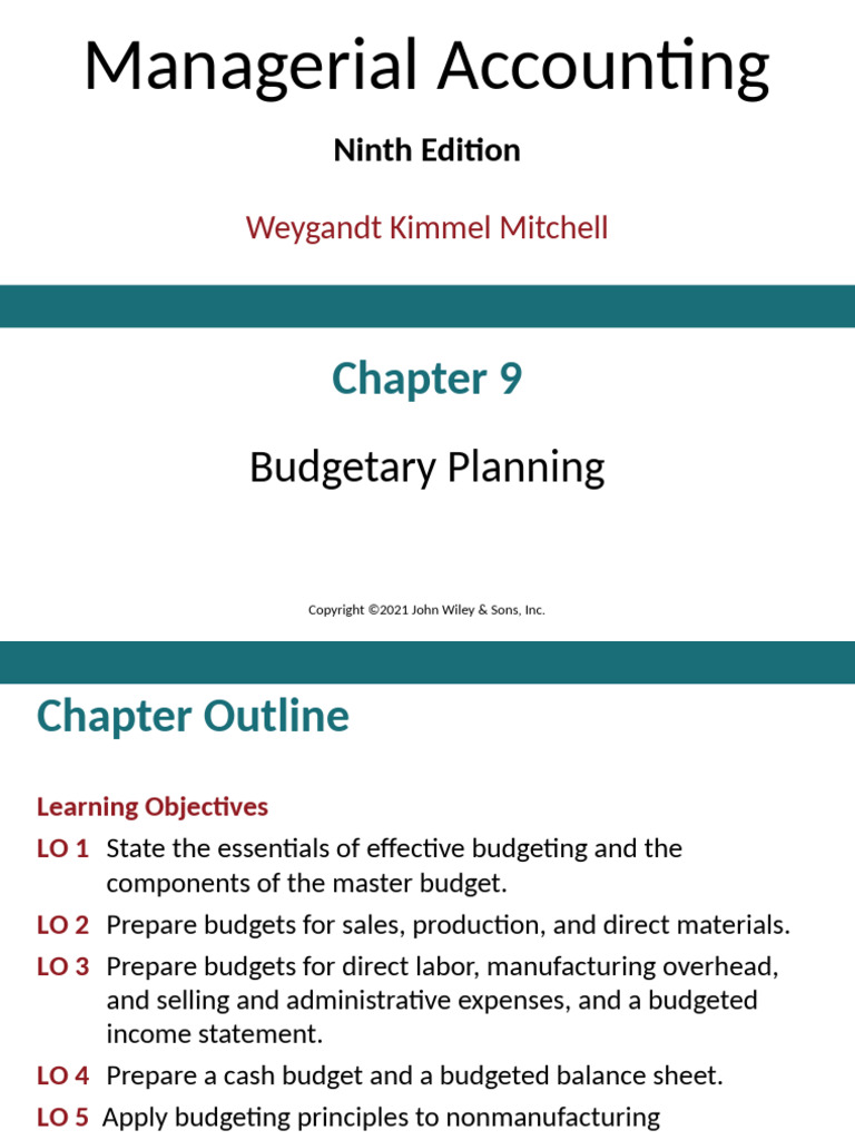 Wey MGRL 9e PPT Ch09 Budgetary-Planning | PDF