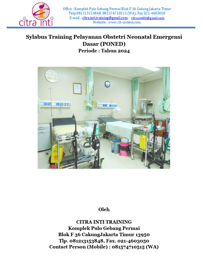 Sylabus Training PONED 2024 | PDF