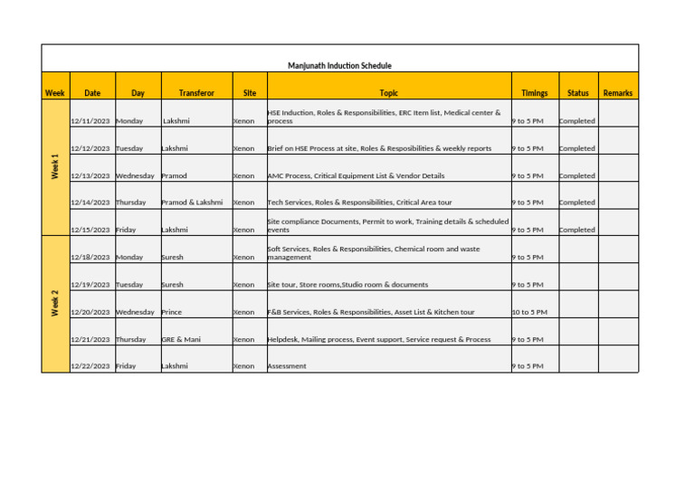 Induction Plan | PDF